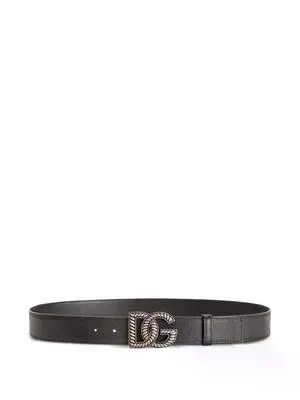 Dolce & Gabbana Logo Buckle Belt - Black