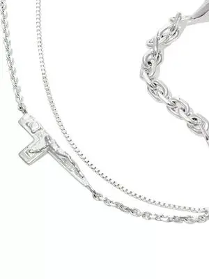 SWEETLIMEJUICE Mix Chain Cross-detail Necklace