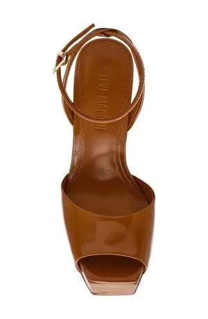 Steve Madden Platform Sandal With Ankle Strap - Camel Leather