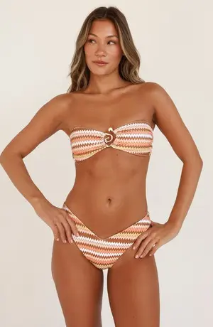 DIPPIN DAISY'S Lotus Bandeau Bikini Top - Groovy Stripe