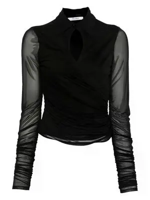 Max Mara Mesh-sleeve Blouse