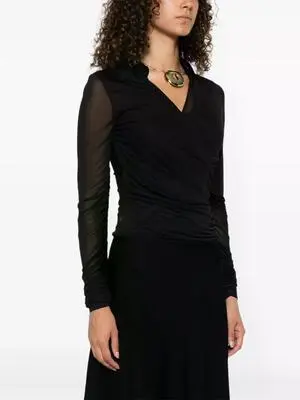 Max Mara Mesh-sleeve Blouse