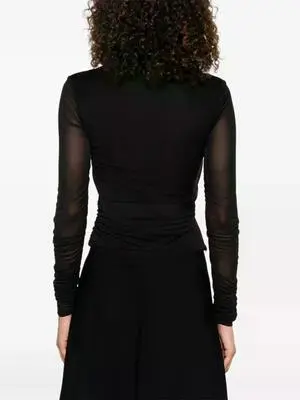 Max Mara Mesh-sleeve Blouse