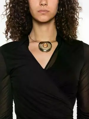 Max Mara Mesh-sleeve Blouse