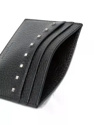 Valentino Garavani Rockstud Leather Card Holder - Black