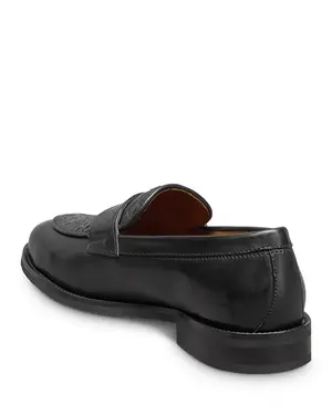 Allen Edmonds Como Leather Woven Slip-on Loafers - Black