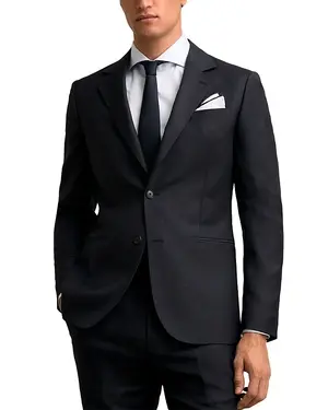 REISS Slim Fit Prince Of Wales Check Wool Blazer - Navy