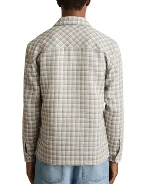 REISS Regular Fit Textured Check Shirt - Light Grey