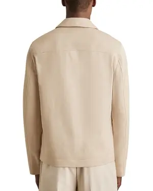 REISS Regular Fit Twill Trucker Jacket - Ecru