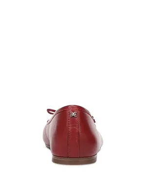 Sam Edelman Alie Ballet Flats With Bow Detailing - Deep Scarlet