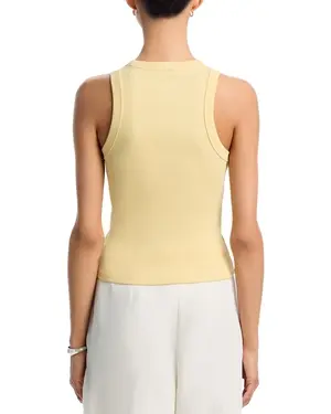 Veronica Beard Jordyn Cropped Tank Top - Chamomile