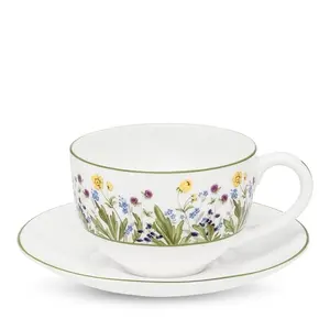 Halcyon Days Highgrove Wildflower Teacup And Saucer Set - Multi