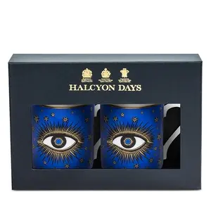 Halcyon Days Evil Eye Mugs, Set Of 2 - Blue