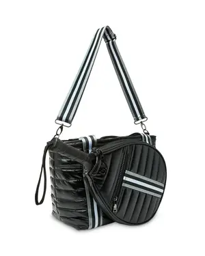 THINK ROYLN Quilted Tote With Removable Paddle Bag - Black