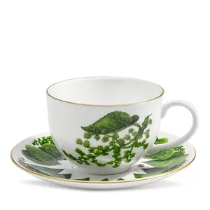 Halcyon Days Al Fresco Teacup And Saucer Set - Green