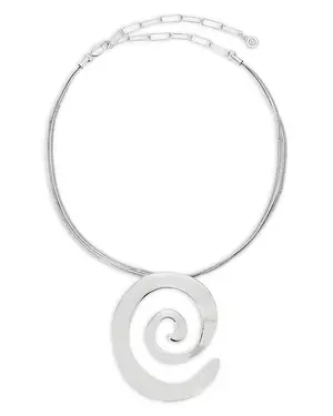 Ettika Aura Swirl Pendant Necklace - Silver
