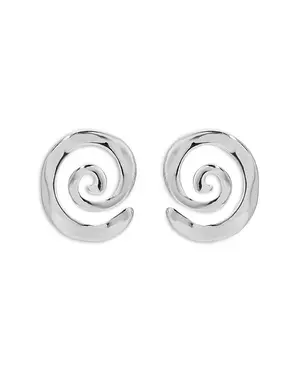 Ettika Aura Swirl Stud Earrings - Silver