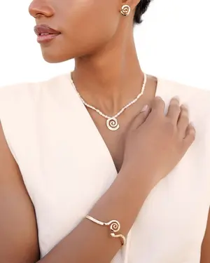 Ettika Mini Aura Swirl Cuff Bracelet - Gold