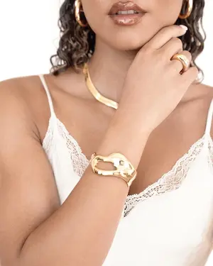 Ettika Open Abstract Cuff Bracelet - Gold