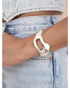Ettika Open Abstract Cuff Bracelet - Silver