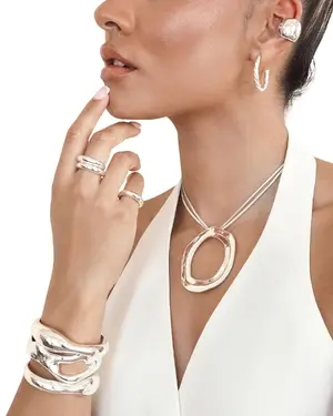 Ettika Open Abstract Cuff Bracelet - Silver