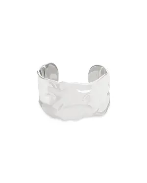 Ettika Thick Sculpted Cuff Bracelet Silver