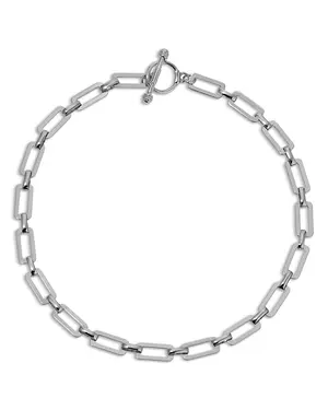 Ettika Flat Rectangle Chain Necklace - Silver