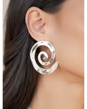Ettika Aura Swirl Drop Earrings - Silver
