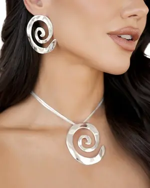 Ettika Aura Swirl Drop Earrings - Silver