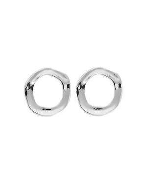 Ettika Open Circle Drop Earrings - Silver