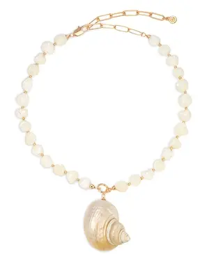 Ettika Shell Pendant Necklace - Gold
