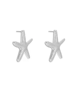 Ettika Textured Starfish Stud Earrings - Silver