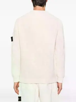 Stone Island Compass-badge Ribbed-knit Sweater - Neutrals