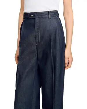 Sandro High-rise Wide Leg Denim Pants