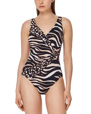 GOTTEX Nambiti Surplice One Piece Swimsuit - Safari