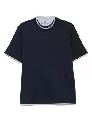 Brunello Cucinelli Layered-effect Jerseyt-shirt - Blue