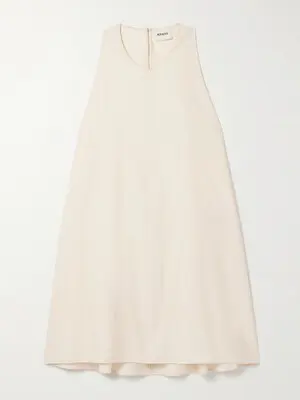 Khaite Cotton-blend Poplin Mini Dress - Neutrals