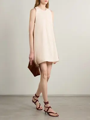 Khaite Cotton-blend Poplin Mini Dress - Neutrals