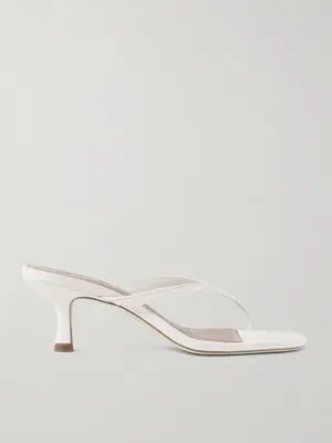 Staud Freja Leather Sandals - White