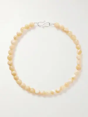 Lié Studio The Mary Silver Topaz Jade Necklace - Neutrals