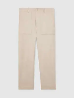 REISS Lyocell-cotton Blend Utility Trousers