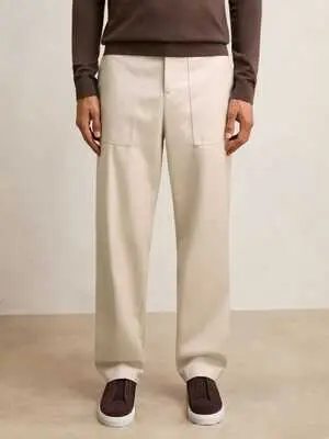 REISS Lyocell-cotton Blend Utility Trousers