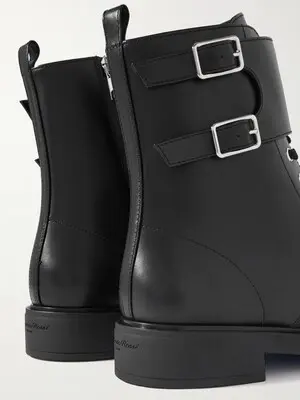 GIANVITO ROSSI Ripley Buckled Leather Ankle Boots - Black