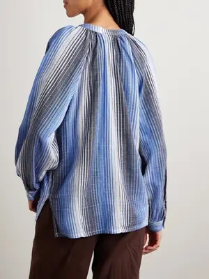 LEMLEM Mita Striped Cotton-gauze Blouse
