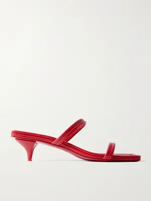 ST. AGNI Leather Sandals - Red