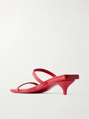 ST. AGNI Leather Sandals - Red