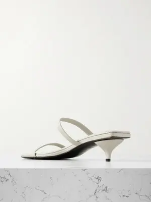 ST. AGNI Leather Strappy Sandals - Neutrals