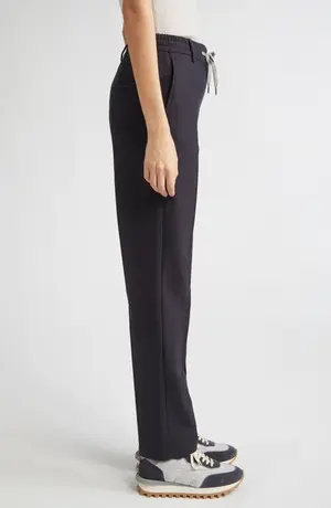 Eleventy Stretch Wool Flannel Slim Leg Trousers