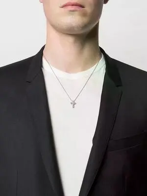 Dsquared2 Sterling Crystal Embellished Cross Pendant Necklace
