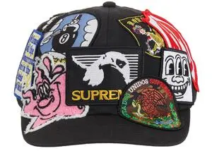 Supreme Patches 6panel Cap - Black